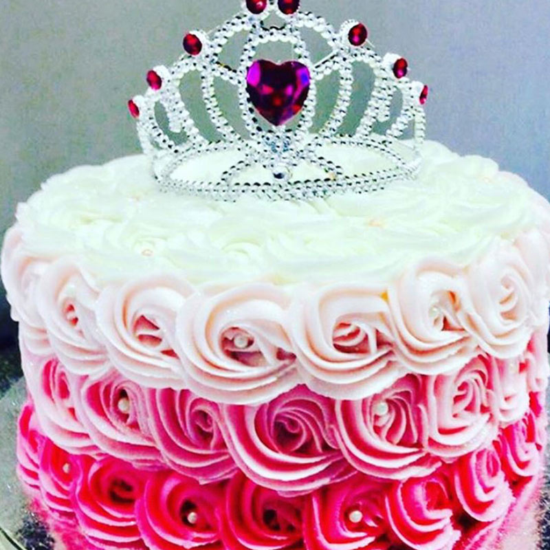 Pink Ombré Princess Buttercream Cake – Miss Cake